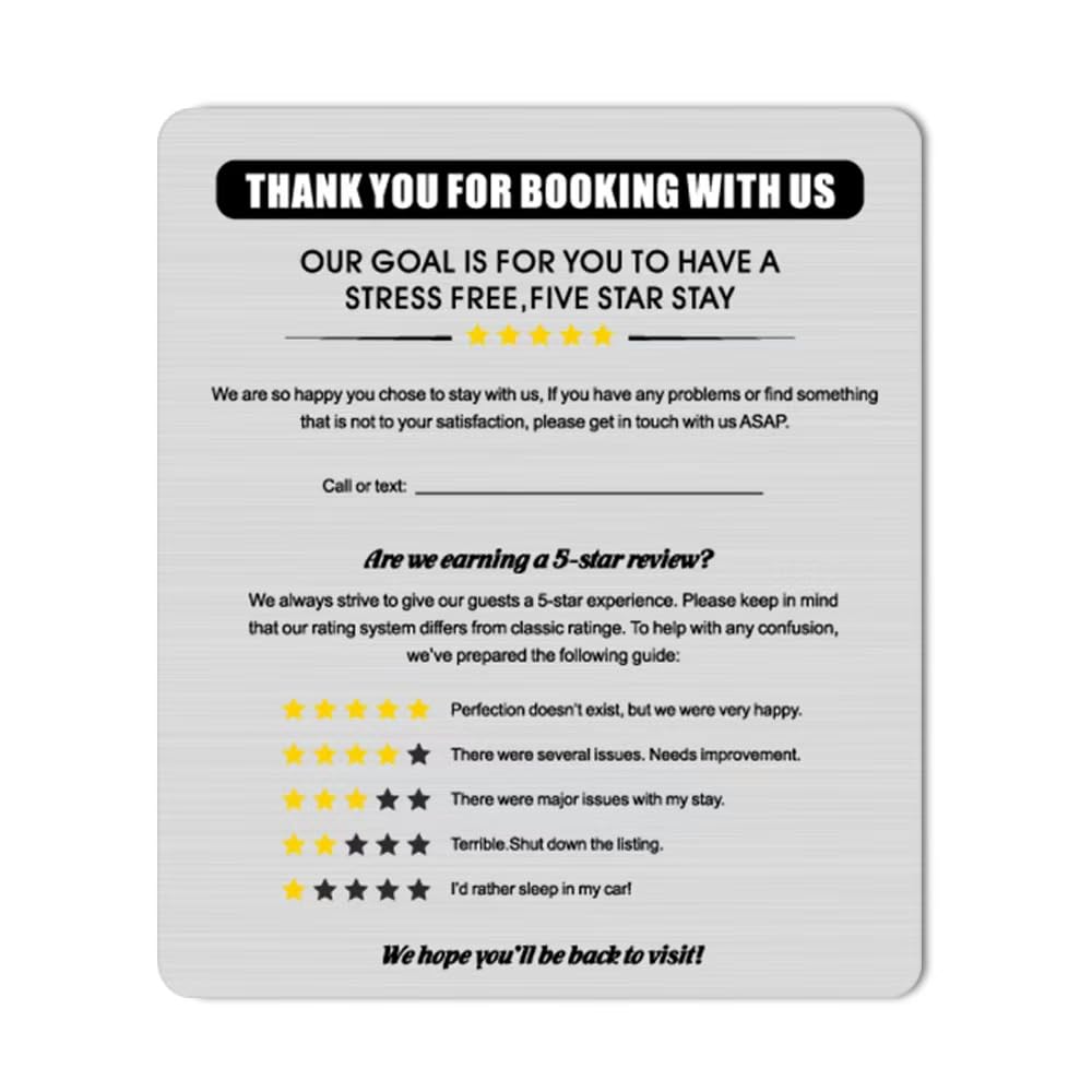 Amazon.com: Guest Review Rating Magnet,AirBNB Rating Refrigerator ...