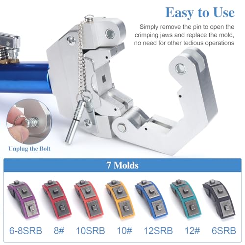 HSEAMALL Hydraulic A/C Hose Crimper Kit – Handheld Crimping Tool Set ...