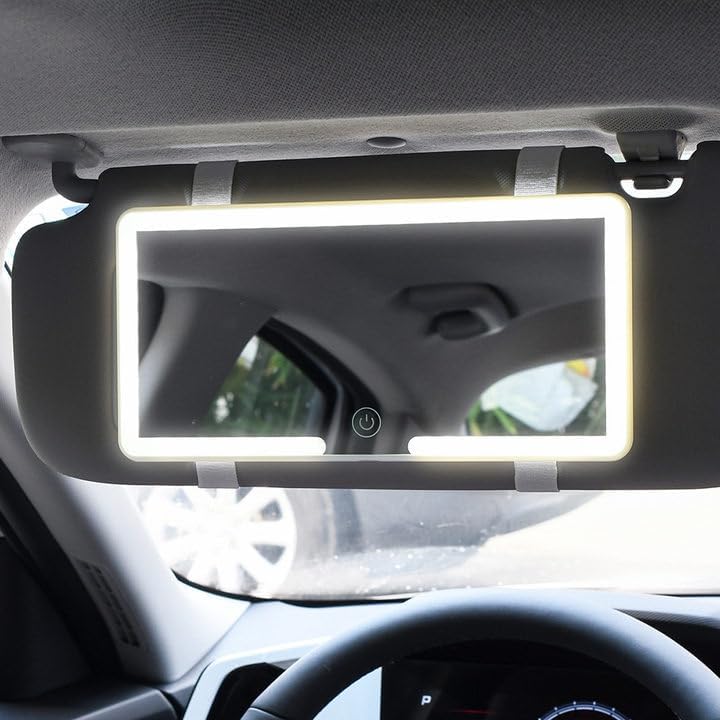 Amazon.com: Lamgin Car vanity mirror,mirror with lights for car,Car Sun ...