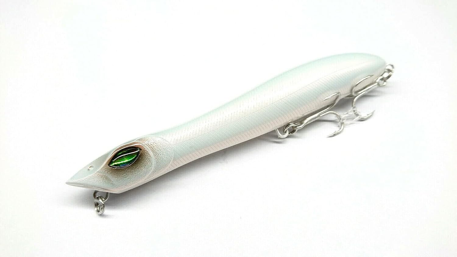 Bass Lure Crazy snake head 140mm 26g Pearl White ghost zig zag surface ...