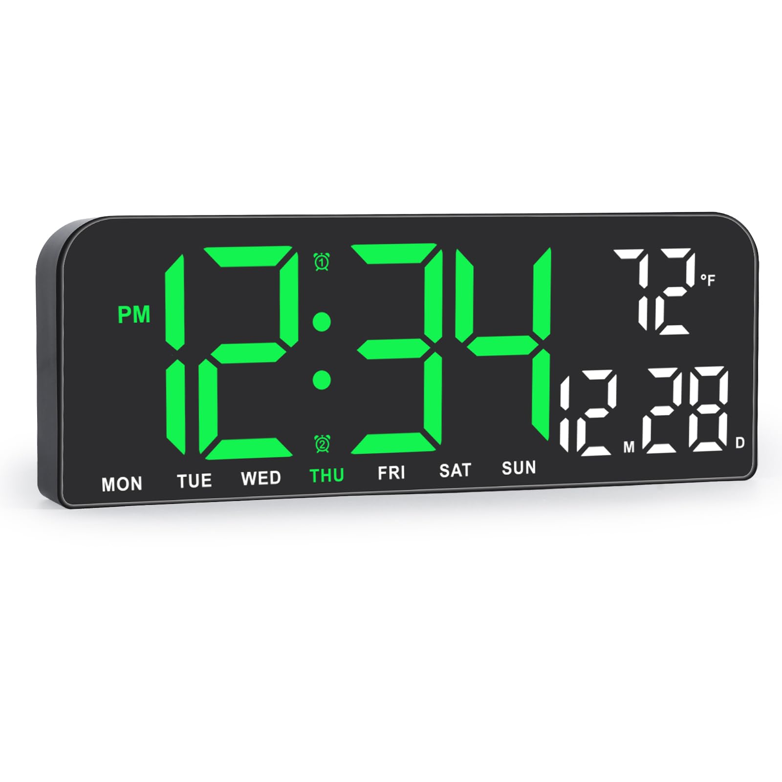 Amazon.com: Poeroa Digital Alarm Clock Large Display - Desk Clock with ...