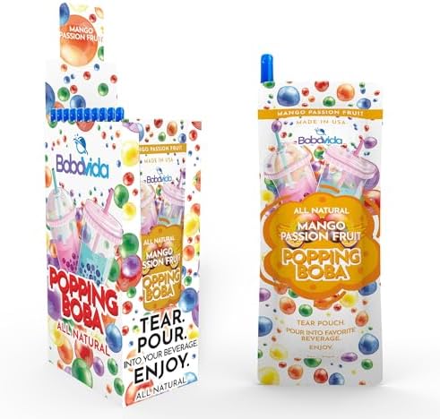 Amazon.com: BOBAVIDA Mango Passionfruit Popping Boba - 10 Boba Packets ...