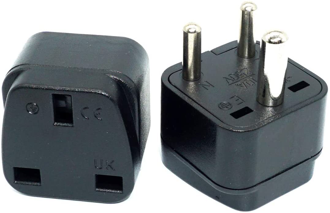 Buy UK to India (Type D Round pins with ground) Plug Adaptor, 3-pin KSA ...