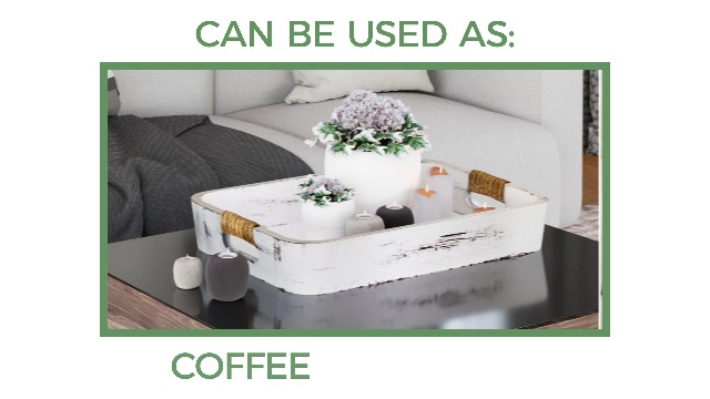 Watch White Coffee Table Tray - White Ottoman Tray for Living Room on ...