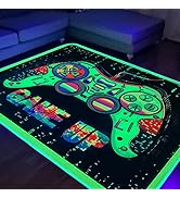 Amazon.com: KMkicme Gaming Area Rug Blacklight for Bedroom Decor Game ...
