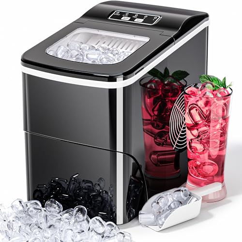 Crzoe Countertop Ice Maker, Small Ice Machine One-Click Operation,Self ...