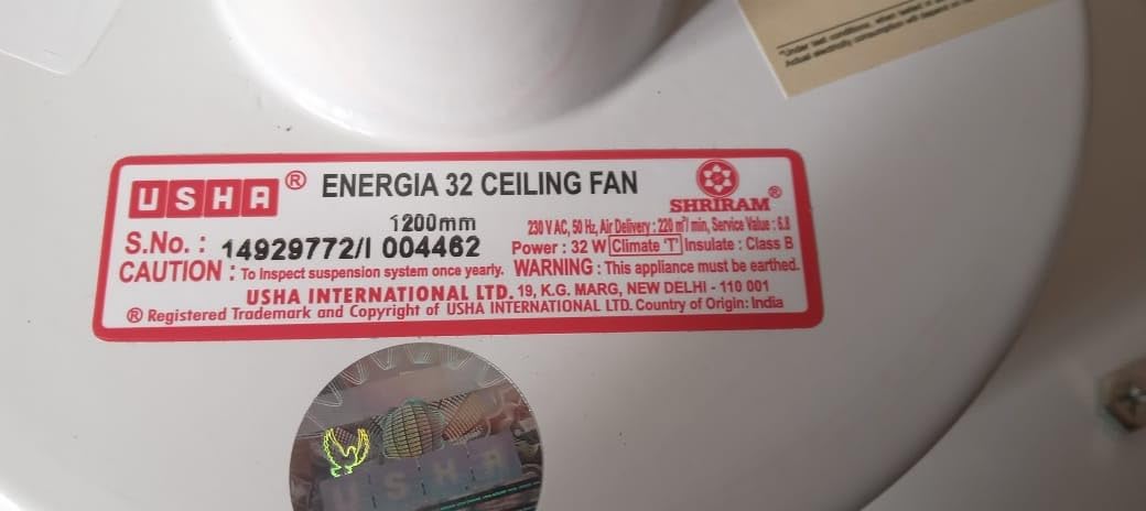 Buy USHA Energia 1200Mm High Speed 5 Stars 32 Watt Energy Saving Bldc ...