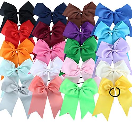 Amazon.com : Hipcheer 20pcs 8" Large Cheer Bows for Girls, Hand-made ...