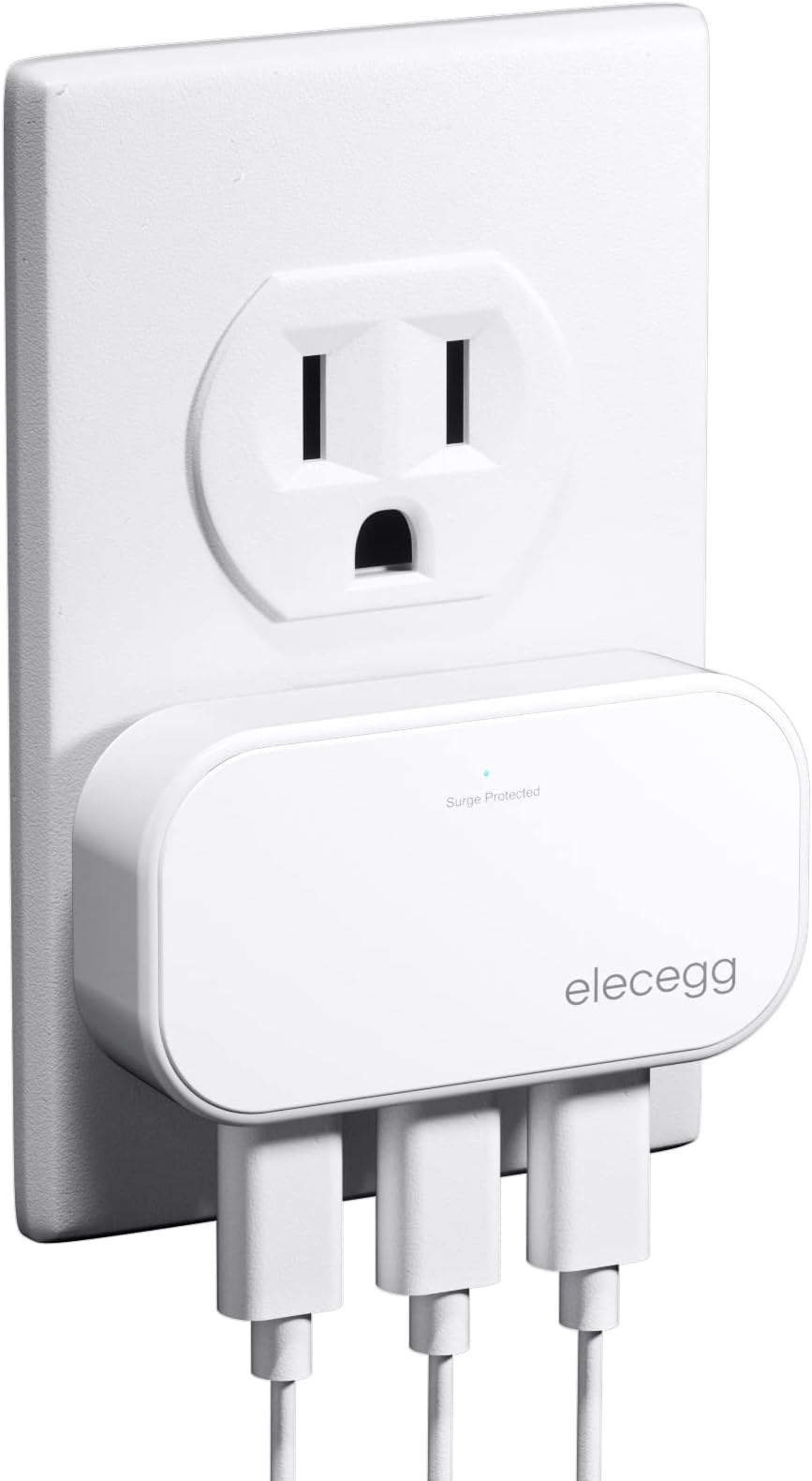 Amazon.com: Slim Flat USB Wall Charger, elecegg Ultra Thin 3 Port Wall ...