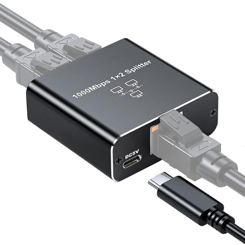 Amazon | LAN 分配器 RJ45 ネットワーク スプリッター 1入力2出力 高速1000Mbps LANケーブル 分岐 ネットワーク 分配器 LANポート 増設 有線LAN ハブ ...