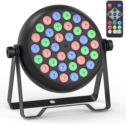 Erreyht 4 PCS RGB 36 LED Par Can Lights, 36W LED Stage Light with ...