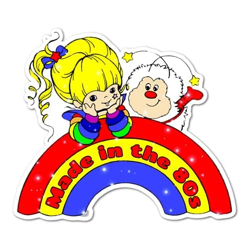 Amazon.com: 3" Retro 80s 90s Rainbow Cartoon Character Laminated ...