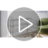 FANHAO 4-Tier Shoe Rack, 100% Stainless Steel Shoe Storage Organizer ...