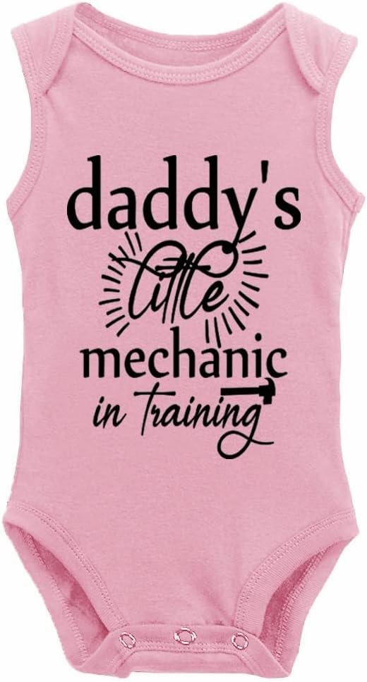 Amazon.com: YCICIVDee Daddy's Little Mechanic Baby Short Sleeve ...