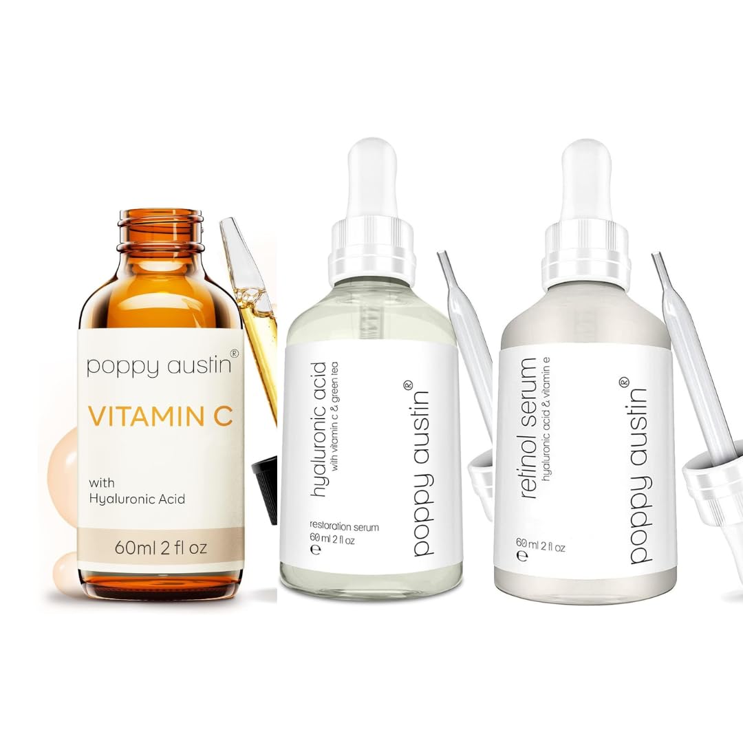 Amazon.com: Poppy Austin Hyaluronic Acid Serum 2OZ, Retinol Serum 2OZ ...