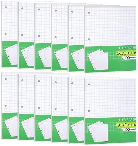 Amazon.com : Graph Paper, Filler Paper Loose leaf Graph Paper - 8” x 10 ...