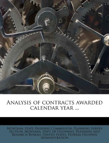 Buy Analysis of Contracts Awarded Calendar Year ... Book Online at Low ...