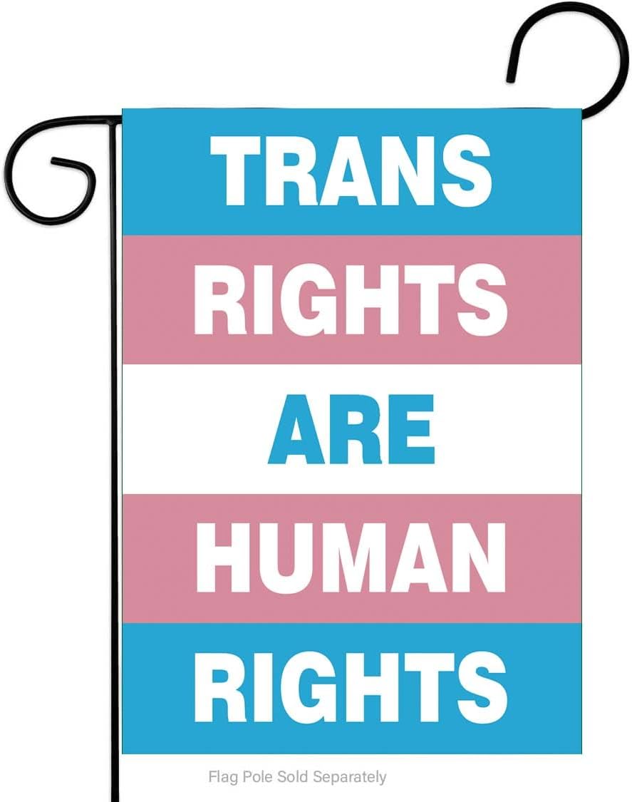 Amazon.com : Trans Rights Human Garden Flag Support Pride Rainbow Love ...