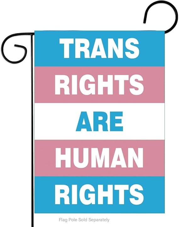 Amazon.com : Trans Rights Human Garden Flag Support Pride Rainbow Love ...