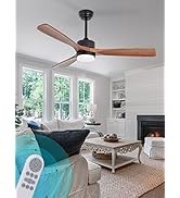 Amazon.com: OUATER Ceiling Fans with Lights and Remote, 52 inch Wood ...