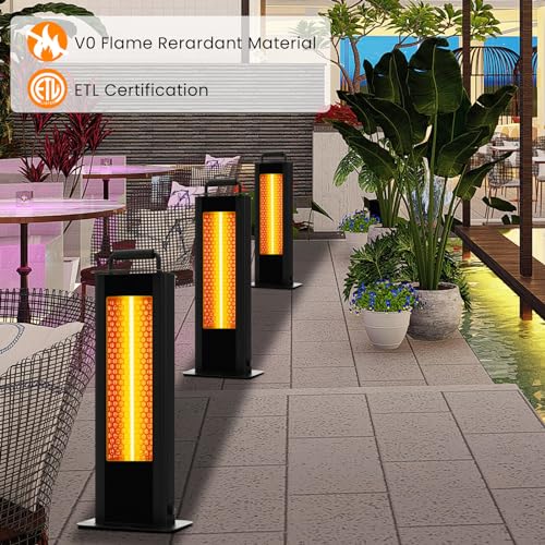 COSTWAY Outdoor Patio Heater, 1200W Freestanding Double-Sided Electric ...