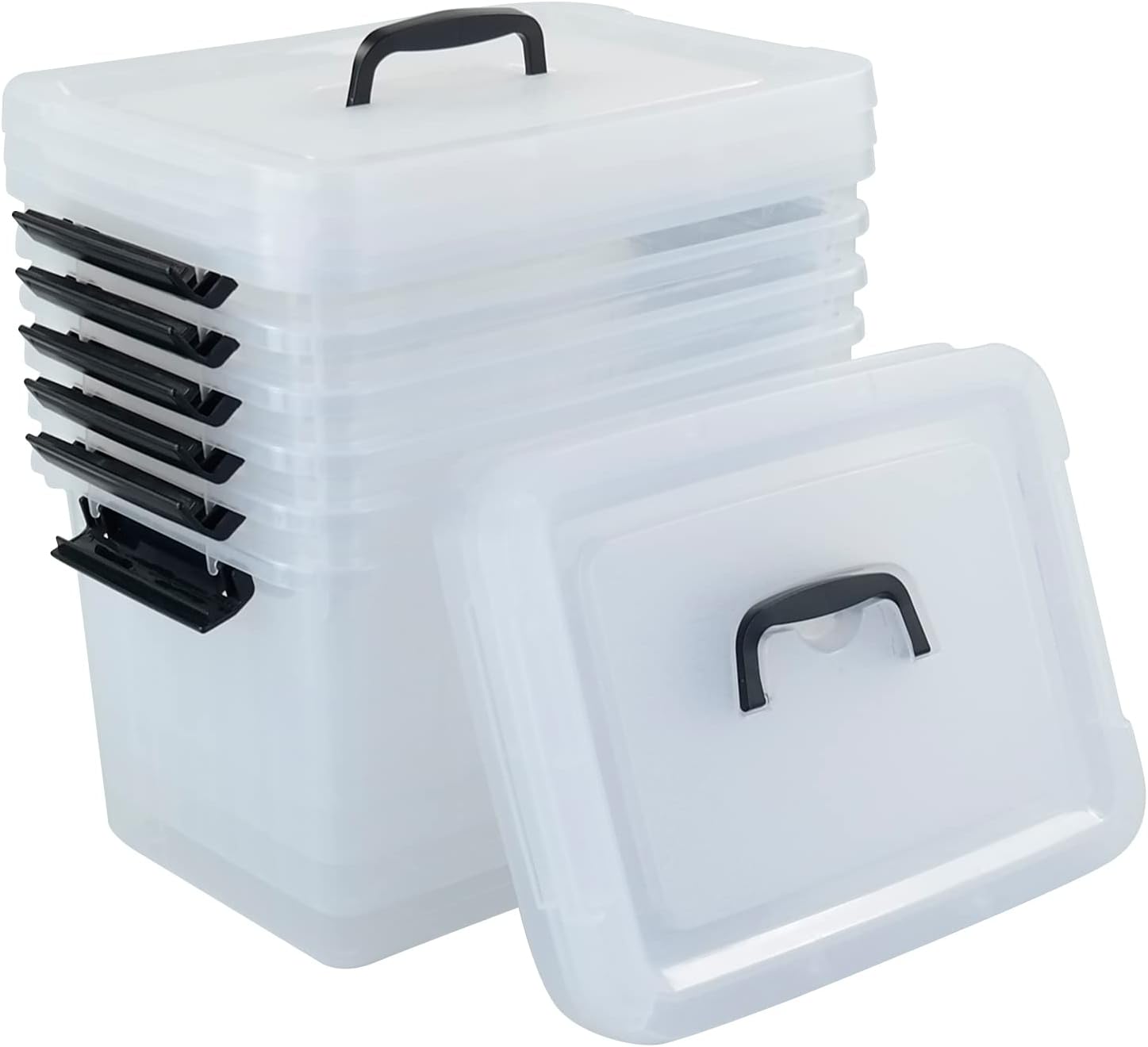 Amazon.com: Hommp 4 Packs 30 Liter Clear Large Storage Boxes Container ...