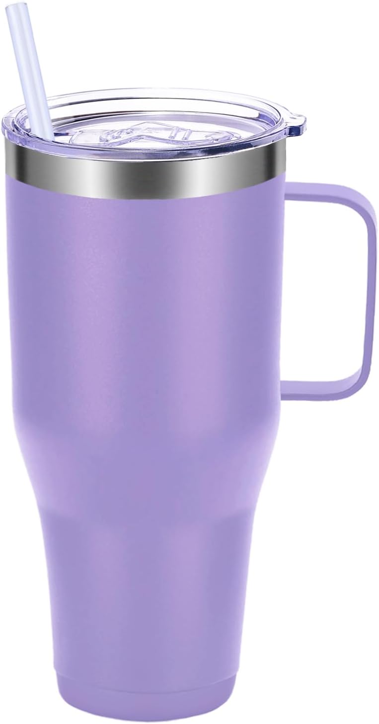 Amazon.com: Merfefe 40oz Insulated Coffee Tumbler with Handle.40 oz ...