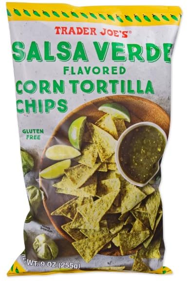 Amazon.com: Trader Joe's Salsa Verde Flavored Corn Tortilla Chips 9oz