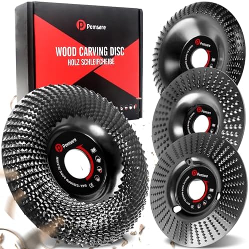 Pomsare Angle Grinder Wood Carving Disc 115mm, 4 PCS Wood Grinding ...