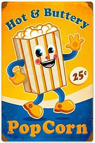 Amazon.com: EYSL Retro Tin Sign Vintage Retro Pop Corn Movie Cinema ...
