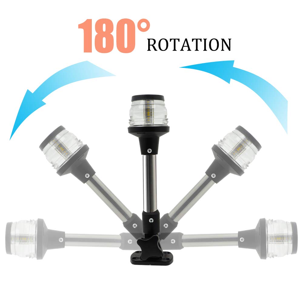 Snapklik.com : Navigation Anchor Lights All Round 360 White LED 12-24VDC