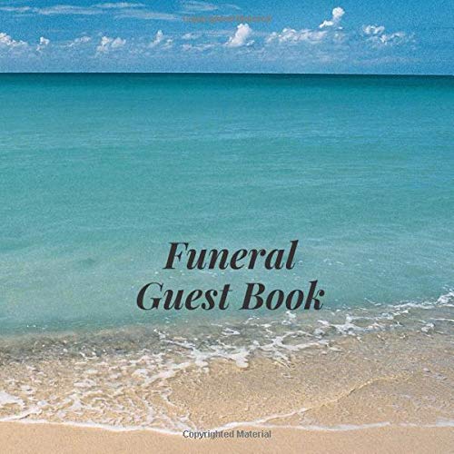 Funeral Guest Book: Beach Ocean Sky Sand Memorial Service/Celebration ...