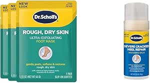 Amazon.com: Dr. Scholl's 3 Pack Ultra Exfoliating Foot Mask and Severe Cracked Heel Repair 2.5oz ...