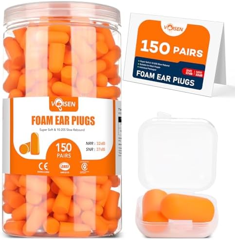 Amazon.com: VOISEN 150 Pairs Foam Ear Plugs, Ear Plugs for Sleeping ...