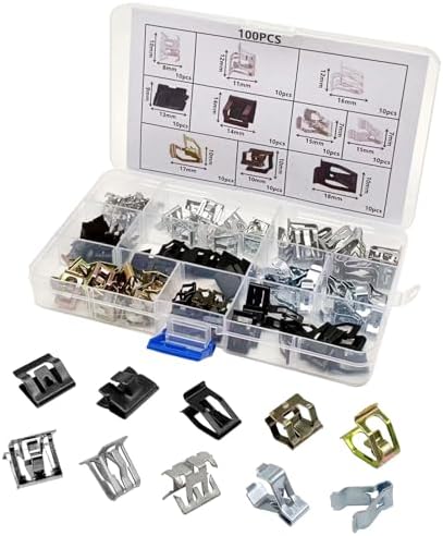 Amazon.com: TOPCNOEM 100Pcs 10 Sizes Auto Car U-Clip Metal Trim Panel ...