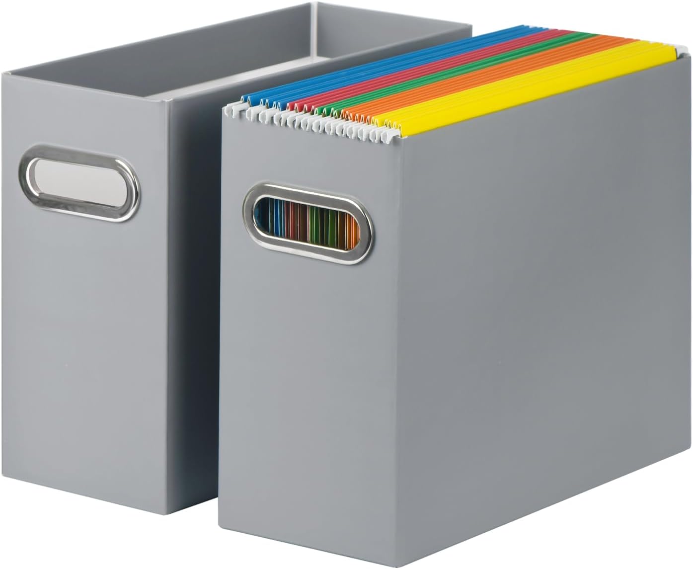 Amazon.com : Linen File Boxes with Metal Sliding Rail For Letter Size ...