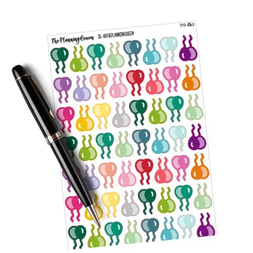 Amazon.com: Balloon Planner Stickers, Birthday Tracker Stickers, Event ...