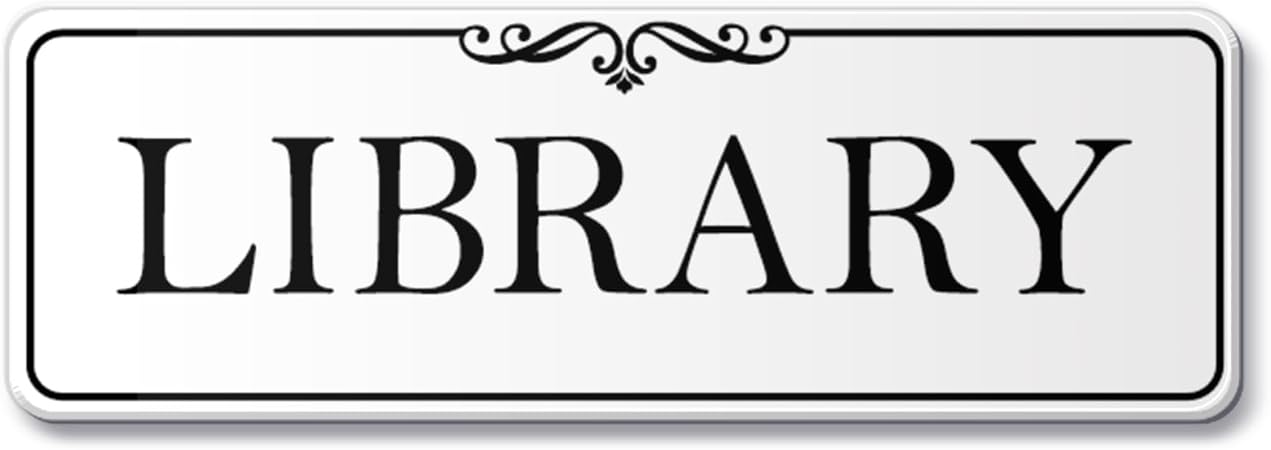 Amazon.com : 9x3 Inch Library Sign, Acrylic Self-stick Door Wall ...