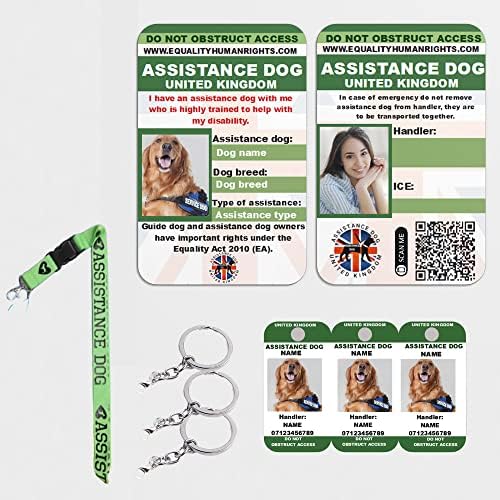 Assistance Dog Card AD24 with Cardholder - Lanyard and 3PC Dog Tags ...