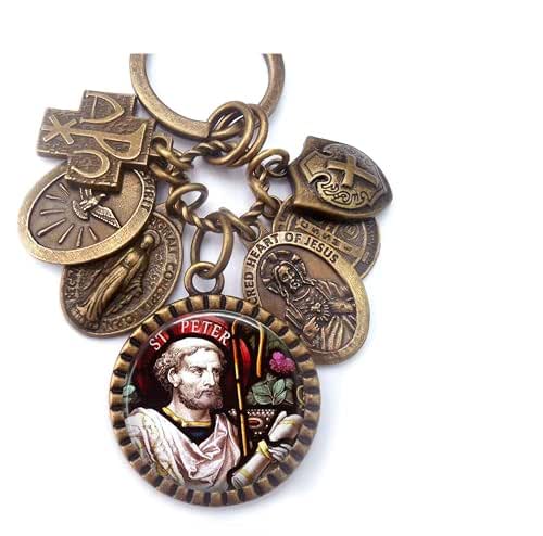Amazon.com: St. Peter The Apostle Keychain, Necklace or Clip, Patron ...