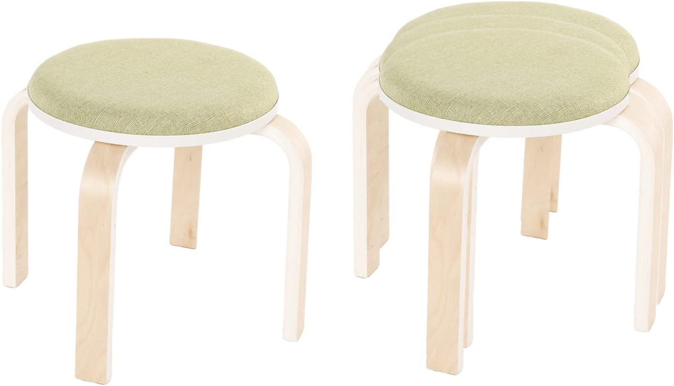 Amazon.com: Kakouvik 4 Pcs Solid Wood Stackable Stools for School ...