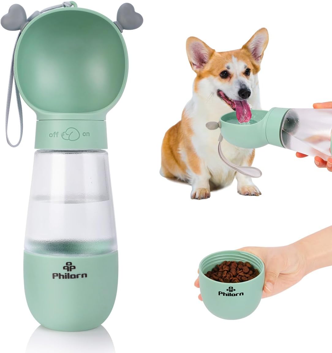 Philorn Dog Water Bottle 350ml Portable Dog Travel Water Bottle for ...