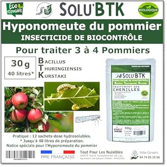 SoluBTK - Hyponomeute du Pommier - 30 g Bacillus thuringiensis BTK ...