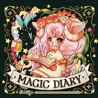 Magic Diary Coloring Book: Adult Coloring Book Features Adorable ...