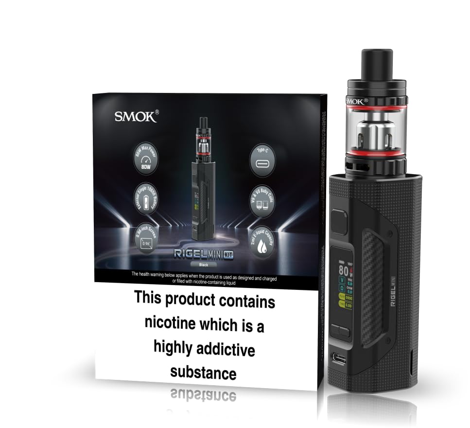 SMOK Rigel Mini Kit 80W Mod with TFV9 Mini Tank, 2mL Capacity, V9 ...