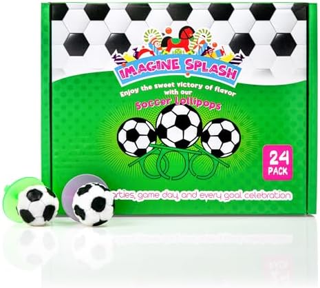 Amazon.com : Soccer Ball Candy Lollipops – Pack of 24 – Cherry Flavored ...