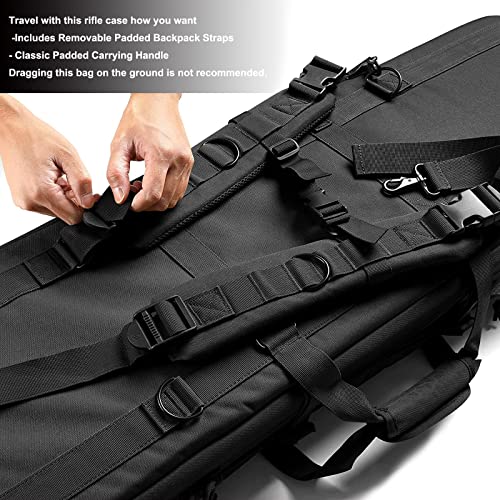 ZAANU Waterproof rifle bag for 2 rifles, tactical army airsoft rifle ...