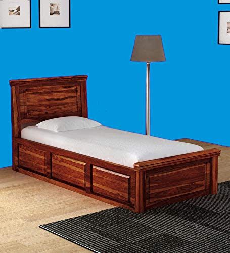 Gr Furniture Solid Sheesham Wood Single Bed With Storage | Wooden ...