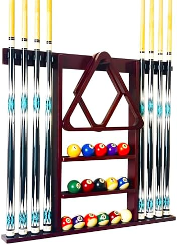 Amazon.com: GACCO BILLIARDS Pool Cue Stick Holder Wall Mount, Pool Cue ...