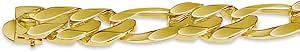 Amazon.com: TEX 10k Solid Yellow Gold Handmade 16mm Figaro Link Bracelet, 10": Clothing, Shoes ...